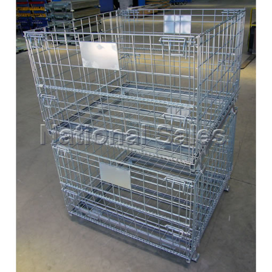 Wire Mesh Storage Cages : Stackable Mesh Cages : Zinc Finish Wire ...